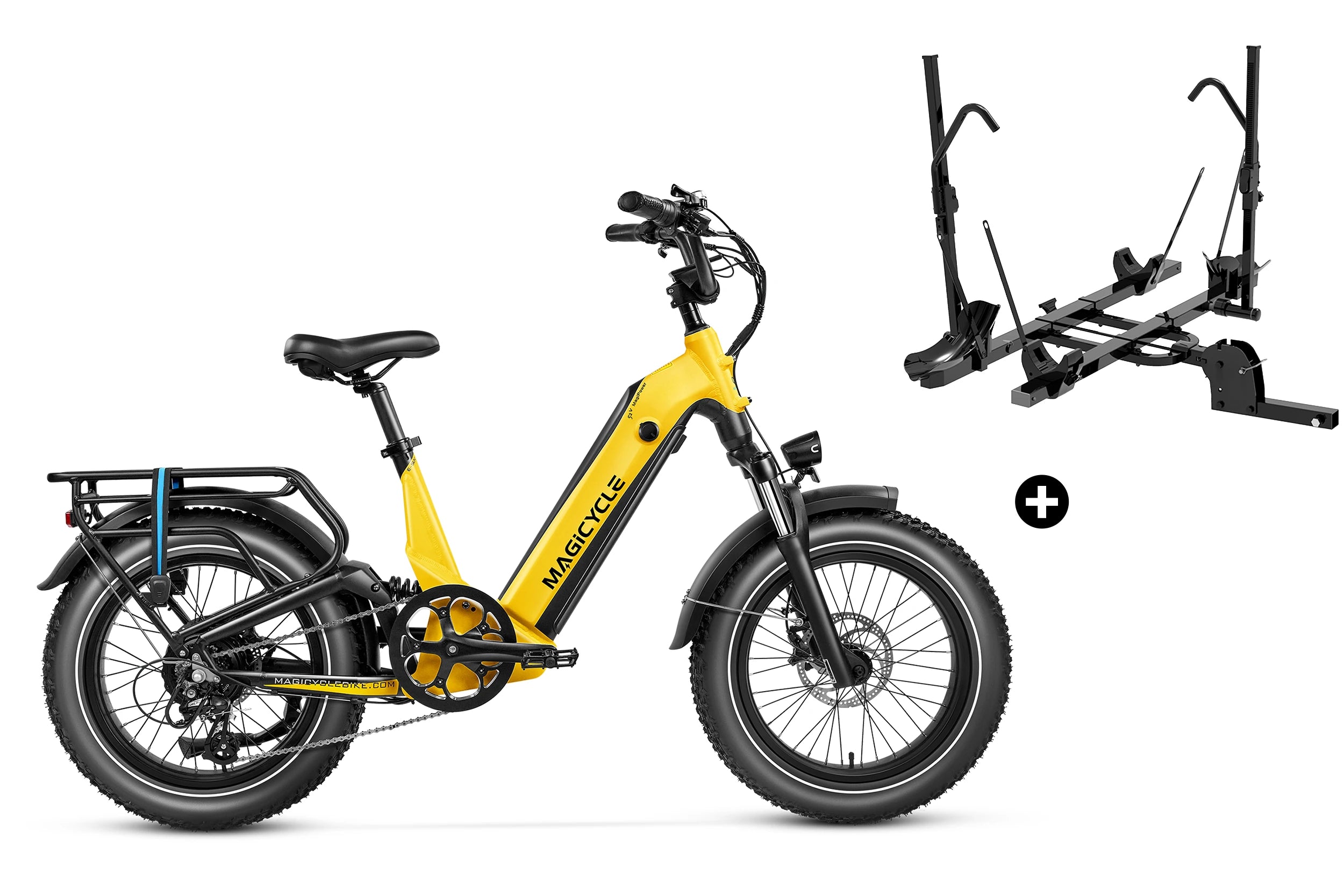 20" Fat Tire Ebike SUV | Full Suspension - Dawn Yellow / With A Hitch ...