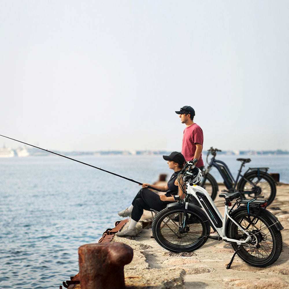 Electric Cruiser Bike - All-Terrain Adventure Awaits - Pearl White ...