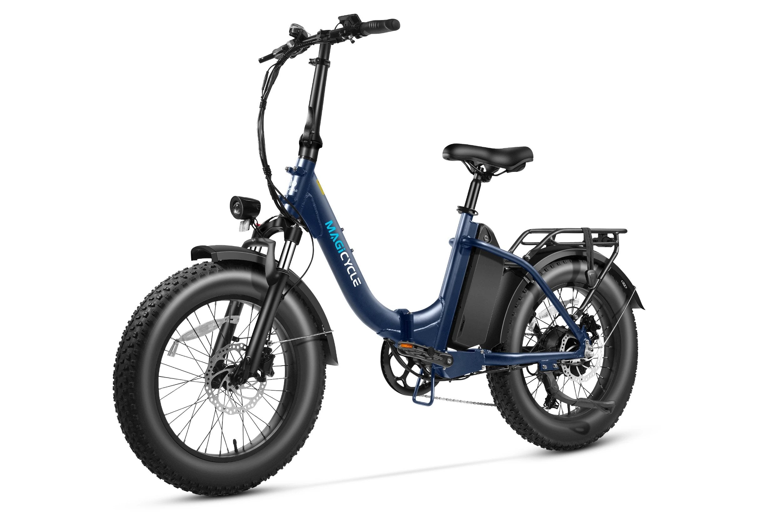 Jaguarundi 48V Folding Step-Thru Fat Tire Ebike - Midnight Blue ...