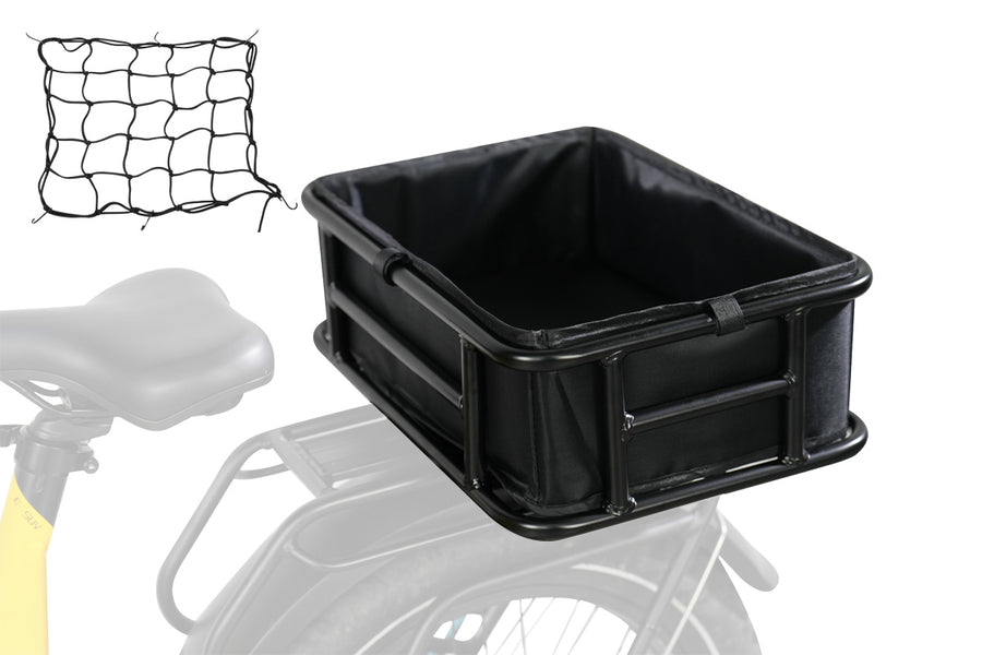 Electric Bike Rear Basket | Large Cargo + Liner - Magicycle Bike