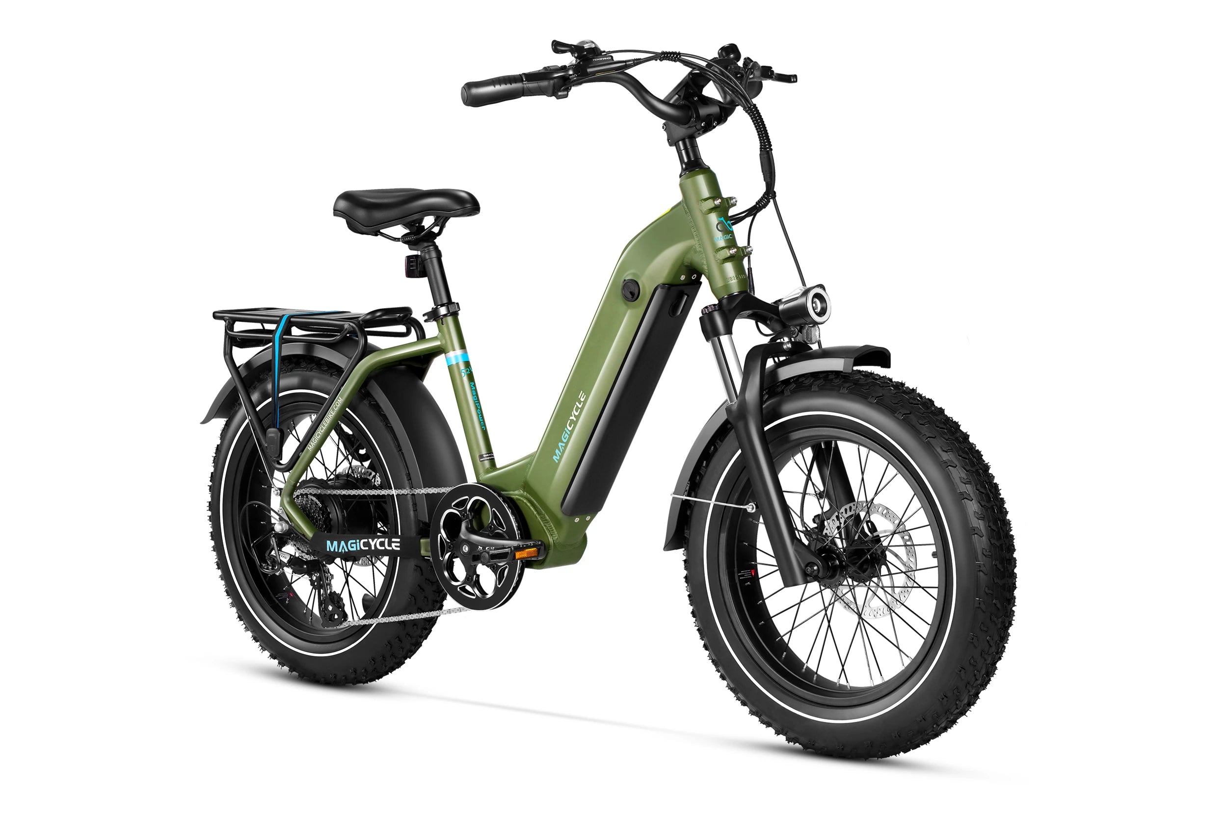 Ocelot Pro Long Range Step-Thru Fat Tire Electric Bike - Army Green ...