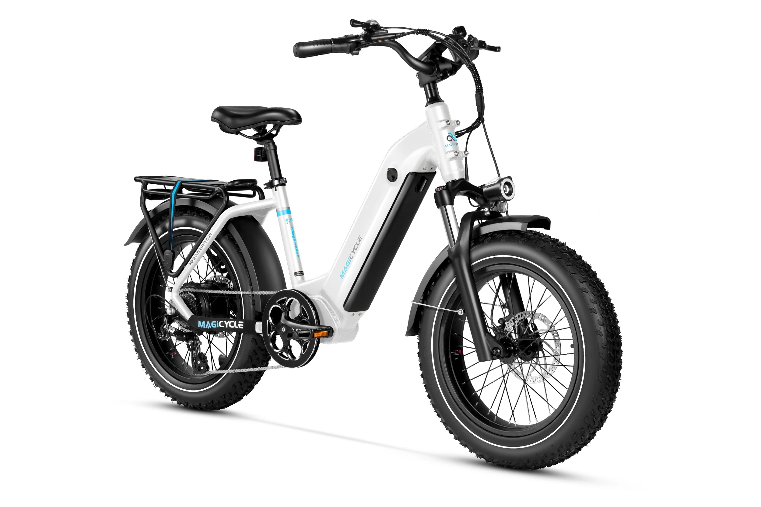 Ocelot Pro Long Range Step-Thru Fat Tire Electric Bike - Pearl White ...
